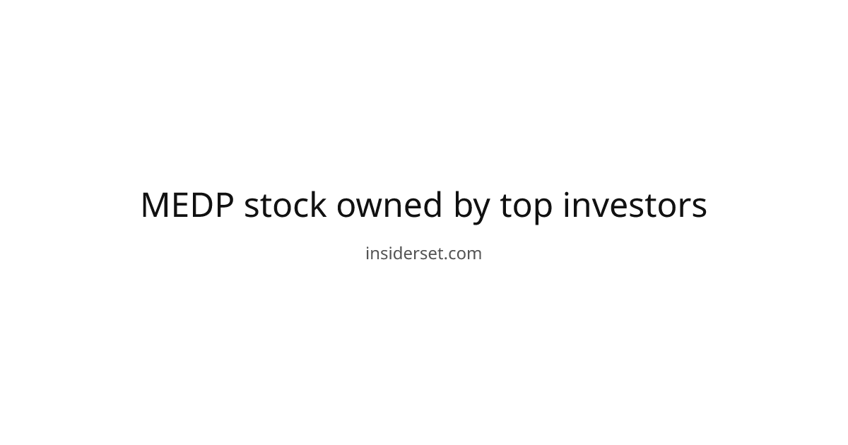 MEDPACE HOLDINGS INC(MEDP) stock holders | InsiderSet