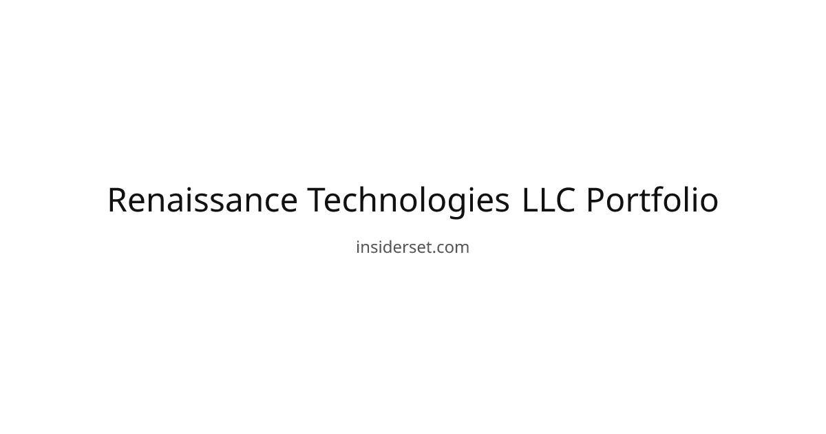 Renaissance Technologies LLC Portfolio & Holdings (2026)